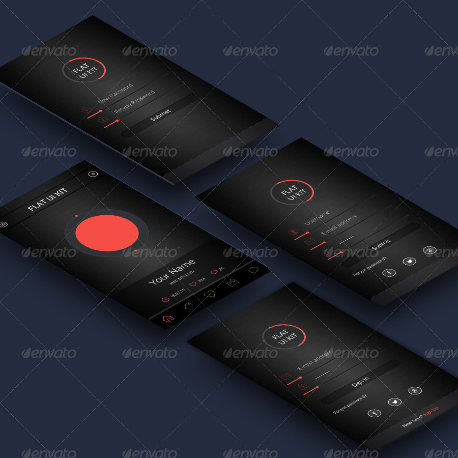 Flat UI KIT, Web Elements | GraphicRiver